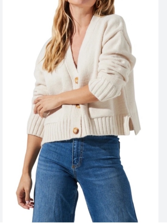 Astr | Sweaters | Astr The Label Cream Cropped Cardigan | Poshmark